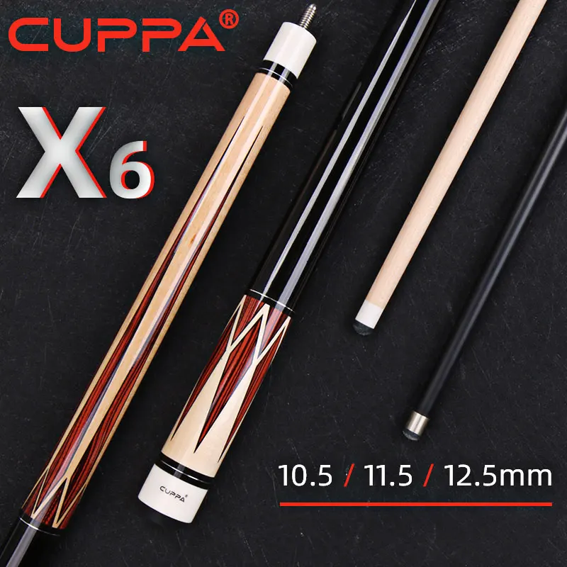 CUPPA-X6-Professional-Pool-Cue-Maple-Shaft-1-2-Split-Game-Stick-Tip-10 ...
