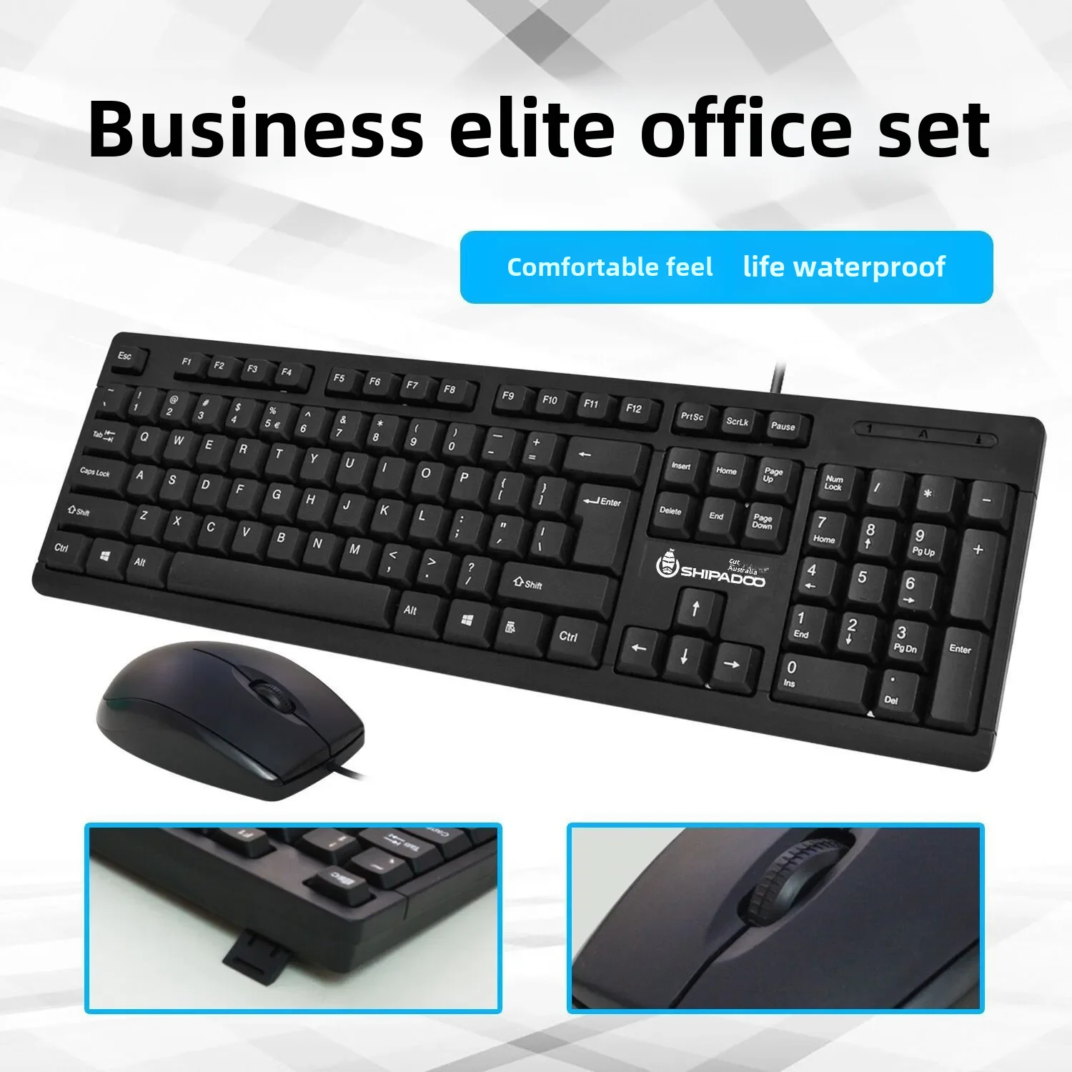 D160-Wired-USB-Mouse-and-Keyboard-Suite-Kit-Computador-Neg-cios-Escrit ...