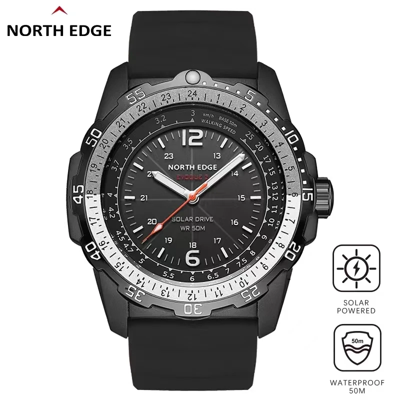 NORTH-EDGE-Watches-for-Men-Sports-Solar-Watch-Tachometer-Chronograph ...