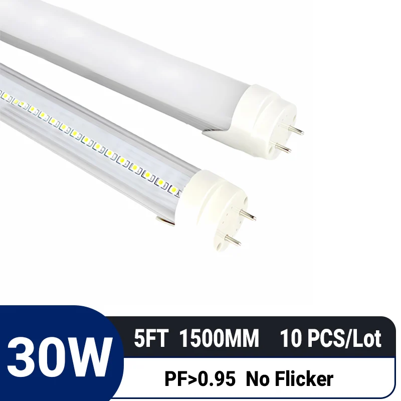 10pcs/lot 5ft 1500mm 30W T8 LED Tube |G13 interface|High PF 0.95 ...