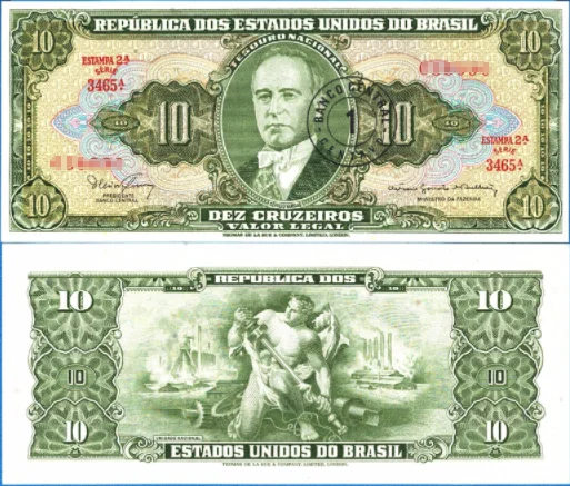 Notas originales UNC De Brasil, 10 Cruzados, (Fuera De uso Ahora ...