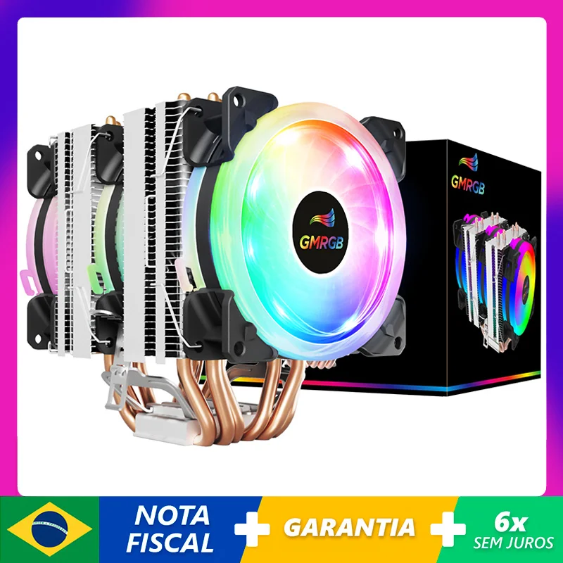 GMRGB Cpu Cooler 2011 6 Heat Pipes Processador Cooler x99 Para Intel ...