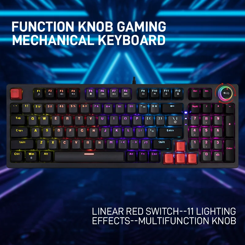 Jedel Red Switch 96 Keys Mechanical Keyboard Volume And Light ...