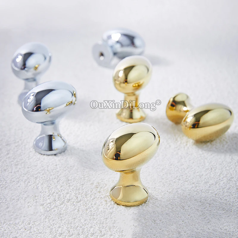 Luxury 10pcs Pure Brass Oval Knobs Furniture Pulls Drawer Knobs Cupboard Wardrobe Dresser ...