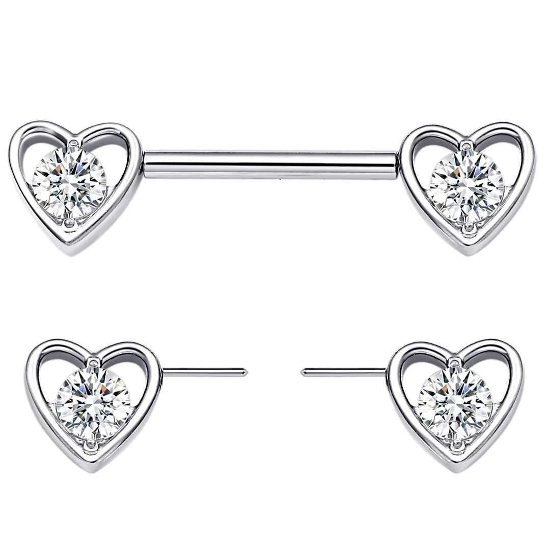 Delicate-Heart-Shape-Threadless-Push-Pin-Nipple-Ring-With-5A-Zircon-F136-Titanium-Sexy-Piercing ...