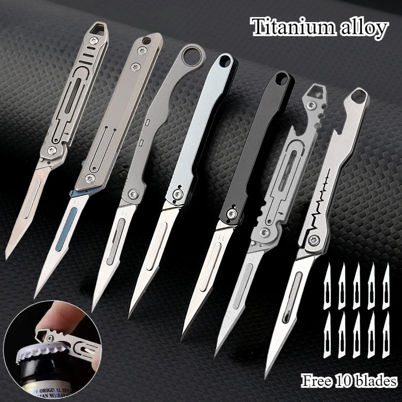 NEW Mini Titanium Alloy Folding Surgical Knife Outdoor Camping Portable ...