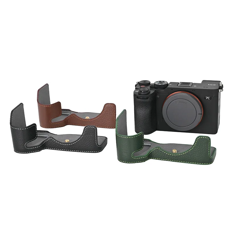 Genuine Real Leather Half Case for Sony A7C2/A7C Mark II Camera Grip ...