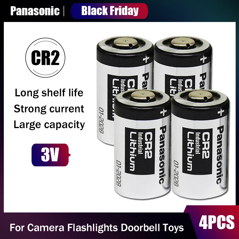 4pcs Panasonic Cr2 Cr15h270 Dlcr2 Elcr2 3v Lithium Battery For Digital ...