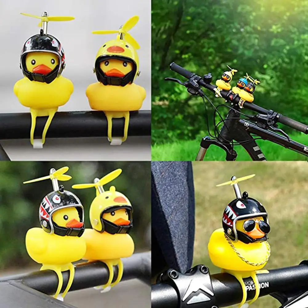 Lovely-Rubber-Yellow-Duck-With-Helmet-Kids-Bike-Cute-Decor-Duck-Bicycle ...