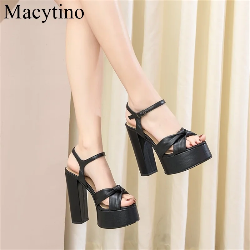 European-and-American-Sexy-High-heeled-Platform-13CM-Thick-soled-Open ...