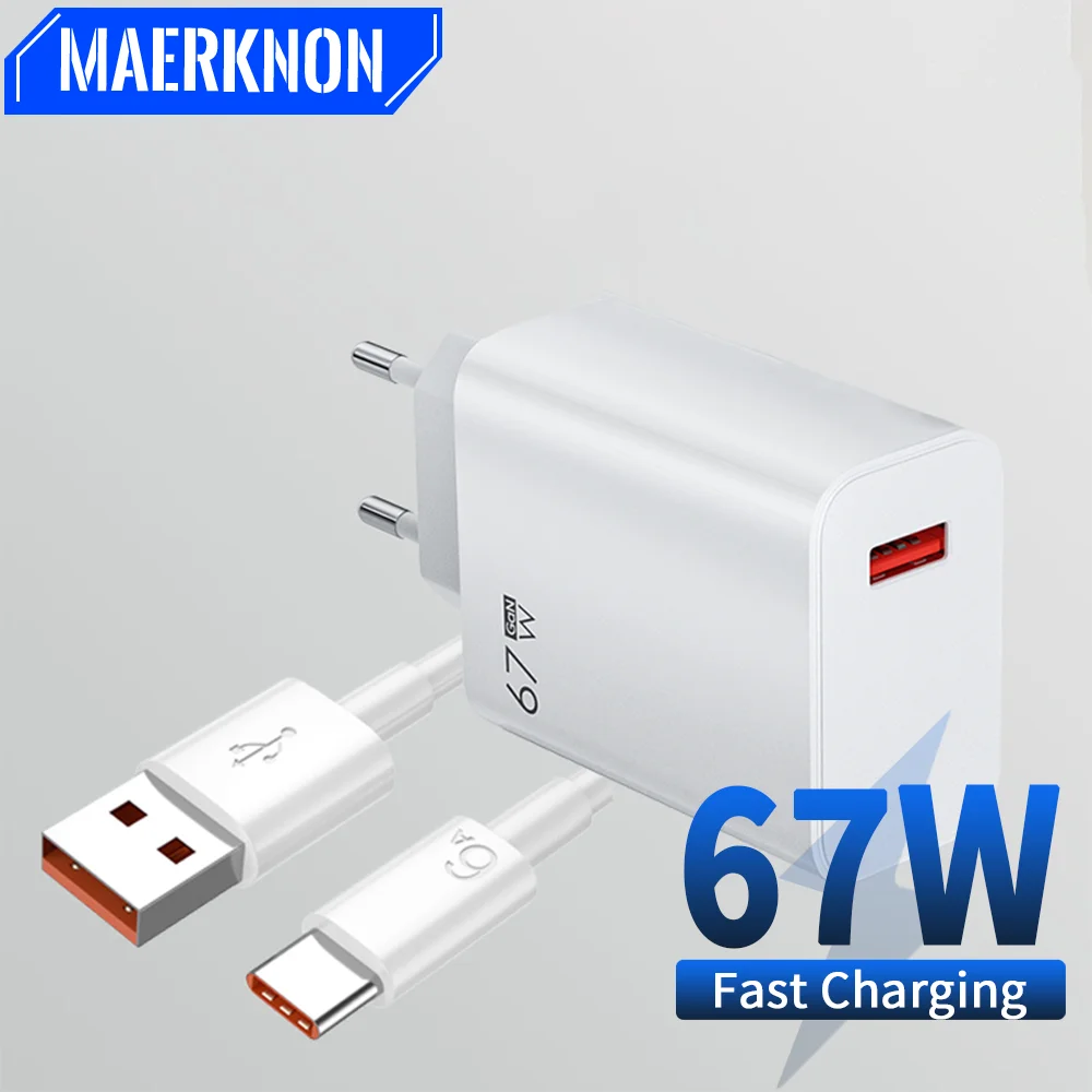 67W-USB-Charger-Fast-Charging-6A-Type-C-Cable-Moible-Phone-Adapter ...