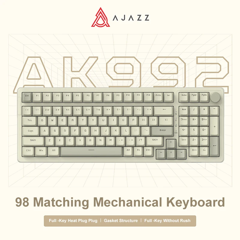Ajazz-AK992-Wired-Mechanical-Keyboard-98-Key-Full-Layout-Hot-Swap-USB ...