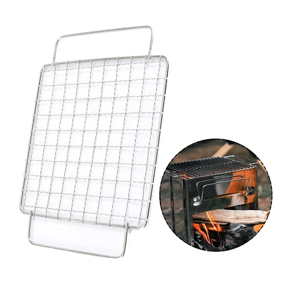 BBQ-Charcoal-Grate-Barbecue-Grill-Wire-Grid-Meshes-Net-W-2-Handles ...