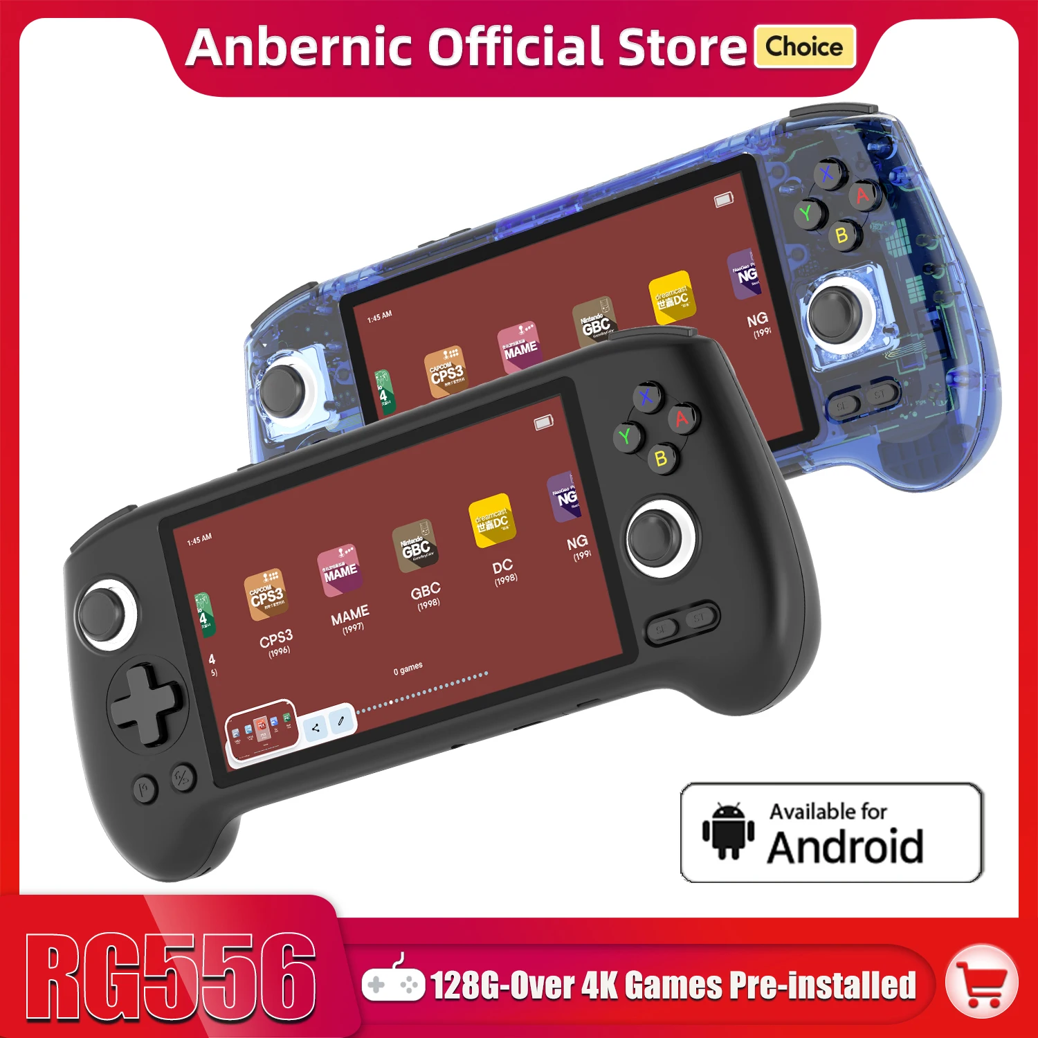 ANBERNIC RG556 Retro Handheld Game Console 5.48-inch Touch AMOLED ...