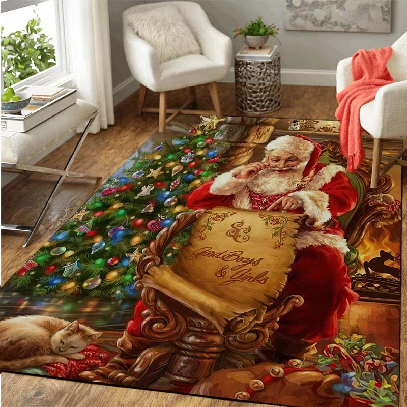 Christmas-Tree-Santa-Series-Carpet-Living-Room-Bedroom-Decoration ...