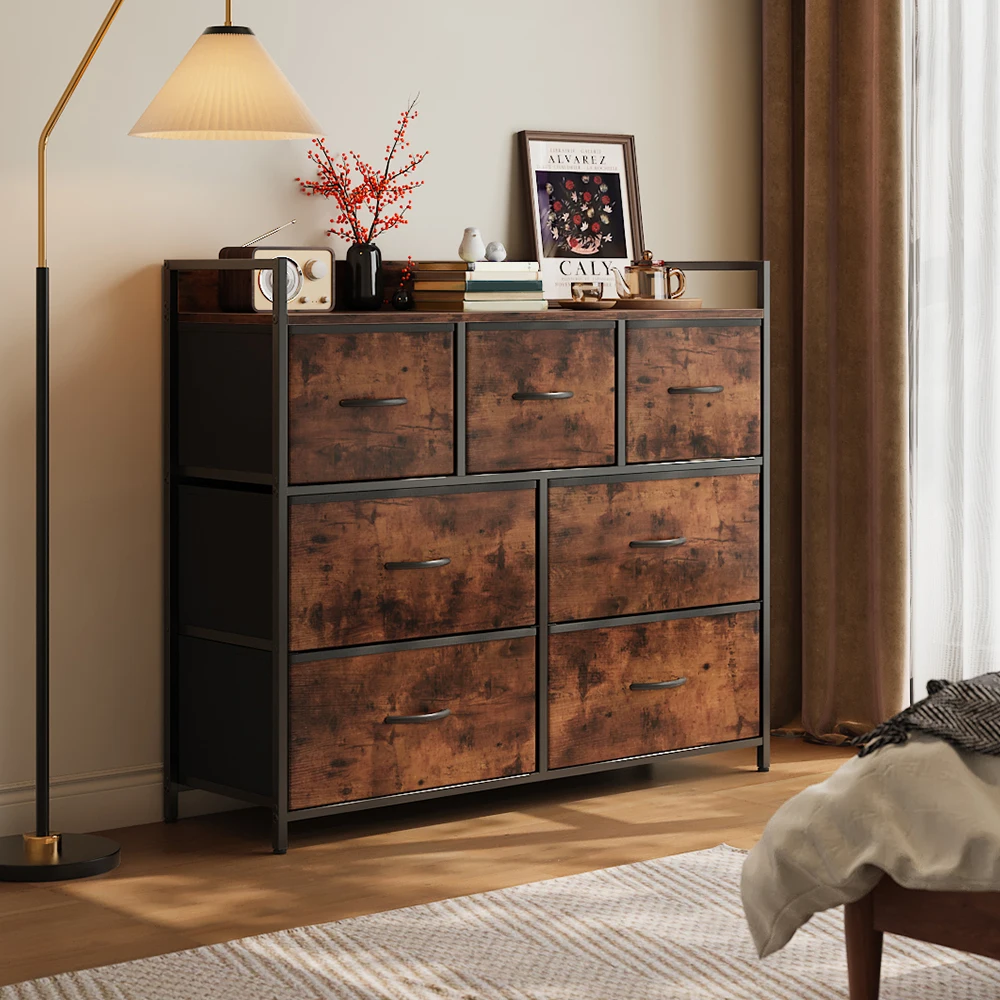 Voltsify 7-Drawer Metal Frame Storage Cabinet Chest of Drawers ...