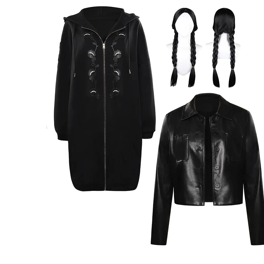 Wednesday-Fantasy-Cosplay-Girls-Long-Coat-Costume-JACKET-Wig-Outfits ...