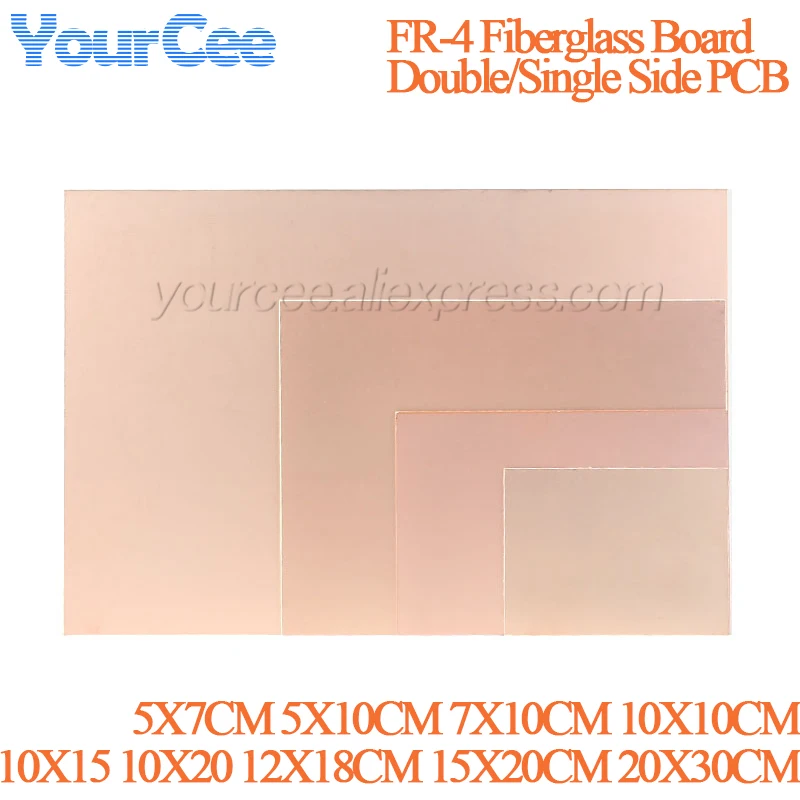 FR4 Fiberglass Single/Double Sided Copper Clad Prototype Board DIY ...
