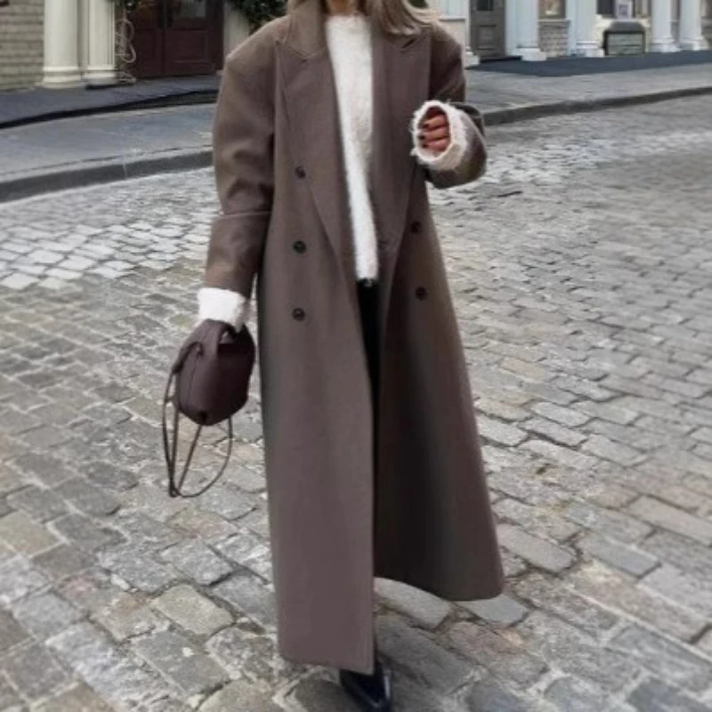 2025 Autumn and Winter Temperament Commuter Suit Collar Long Women's ...