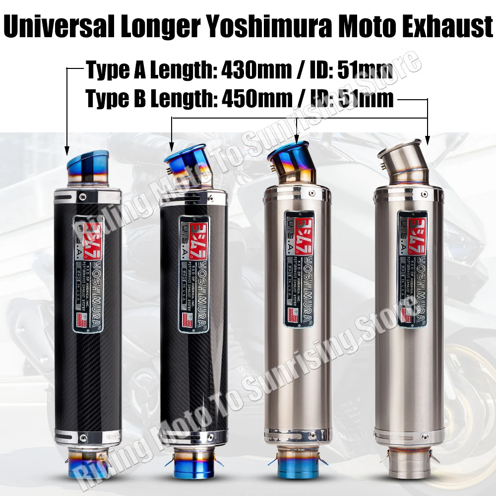 Longer-Universal-51MM-Yoshimura-Motorcycle-Exhaust-Muffler-Escape-for ...