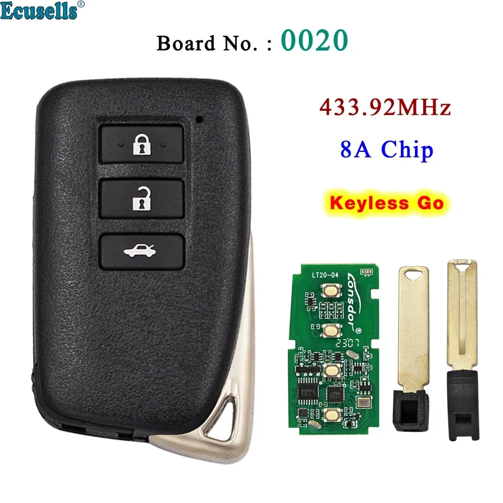 3-Button-Keyless-Go-Smart-Remote-Key-433-92MHz-8A-88-Chip-for-Lexus ...