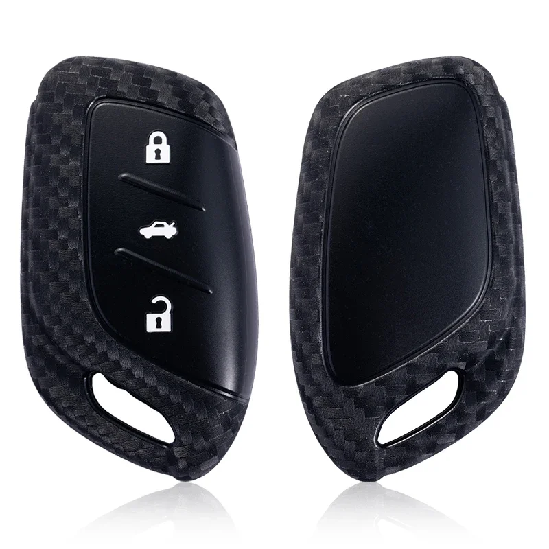 3 Buttons Carbon Fiber Print Fob Key Cover Case For MG 4 2023 Mg4 Ev MG ...