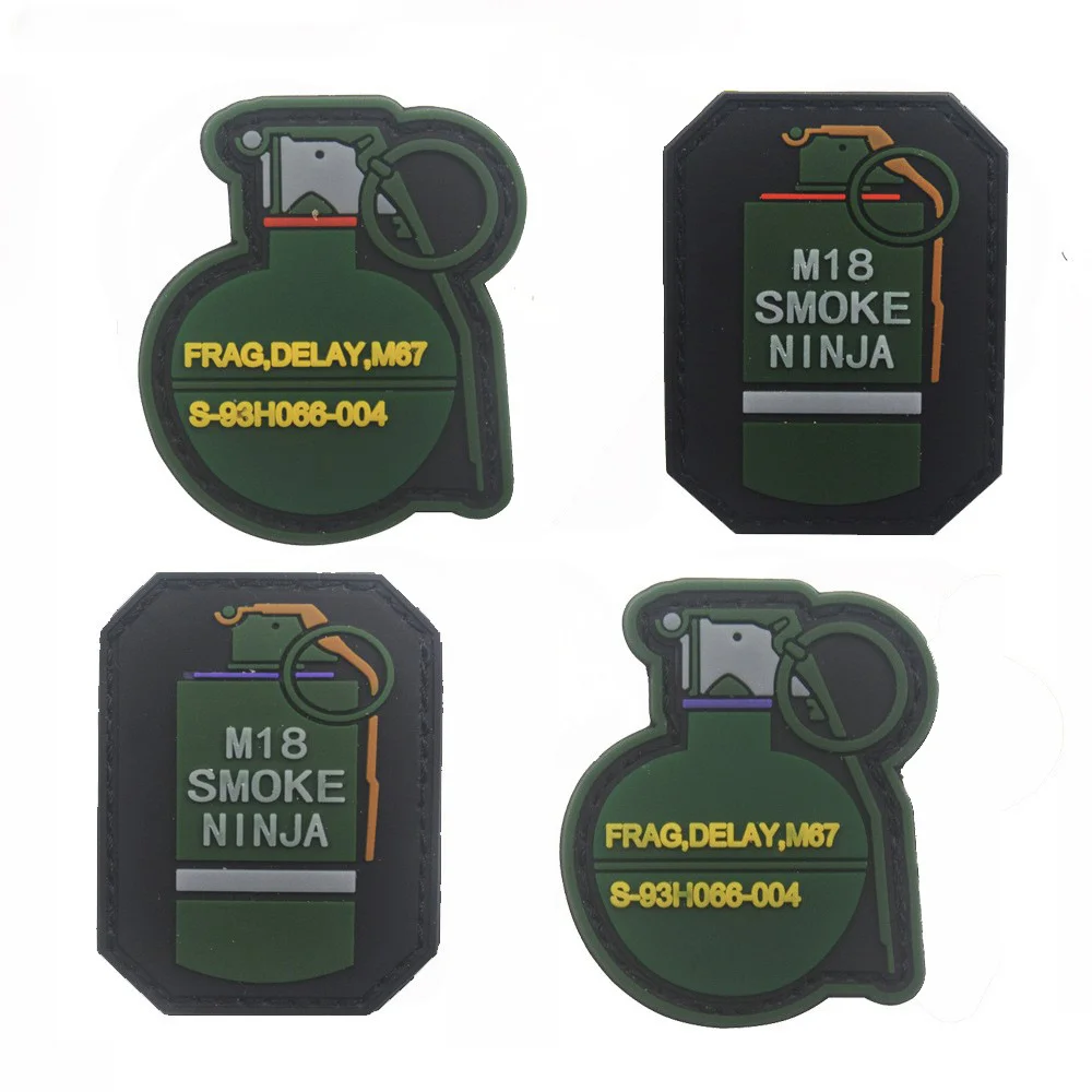 Grenade-Smoke-Grenade-Embroidered-Cloth-Sticker-Patches-on-Clothes-PVC-Armband-Backpack-Military ...