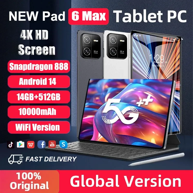 2024-New-Original-Global-Version-Pad-6A-Tablets-PC-Android-14 ...