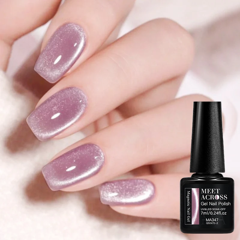 7ml Moonlight Cat Magnetic Gel Nail Polish Silver Pink Blue Nails Semi ...