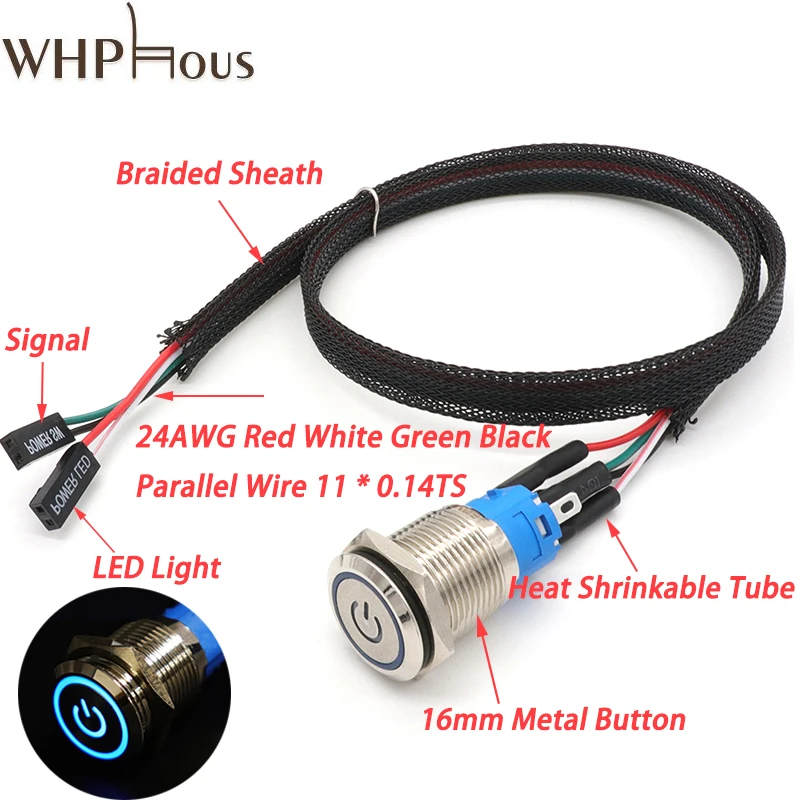 Metal-Button-Switch-Wire-for-PC-Host-Start-Power-SW-Button-Switch ...