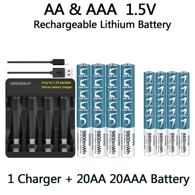 100-Original-AA-AAA-Battery-1-5V-Rechargeable-Polymer-Lithium-ion ...
