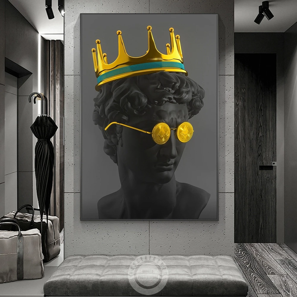 King David Statue Painting: The Ultimate Wall Art for Sacred Spaces and ...