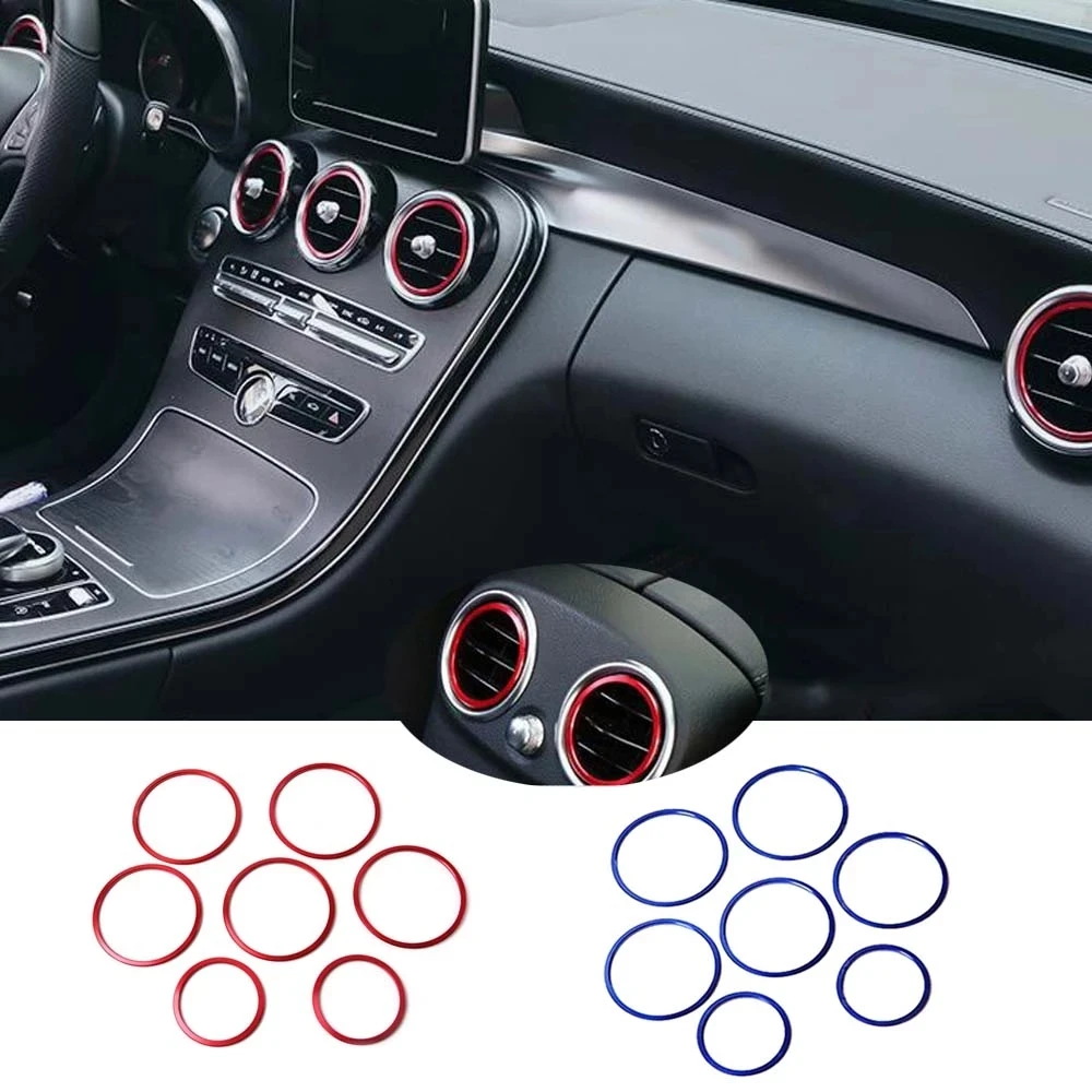 7Pcs-Red-Air-Conditioning-Vent-Outlet-Ring-Cover-Trim-Cover-For ...