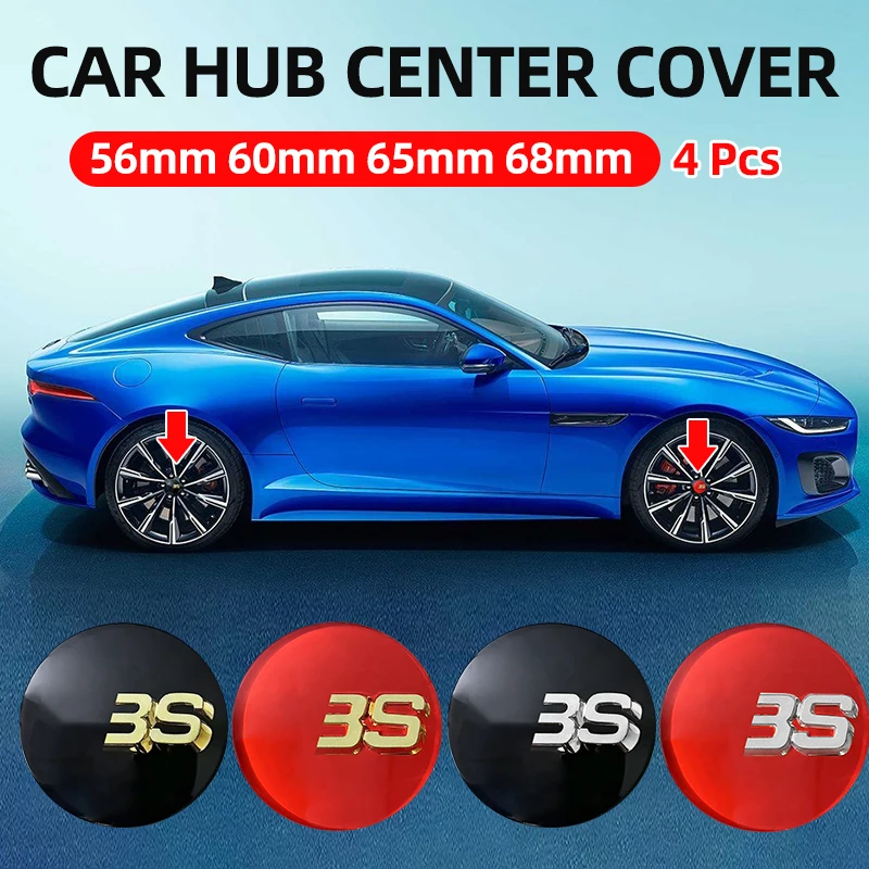 4pcs-Set-56mm-60mm-65mm-68mm-Black-Silver-Red-Gold-Car-Wheel-Center-Hub ...
