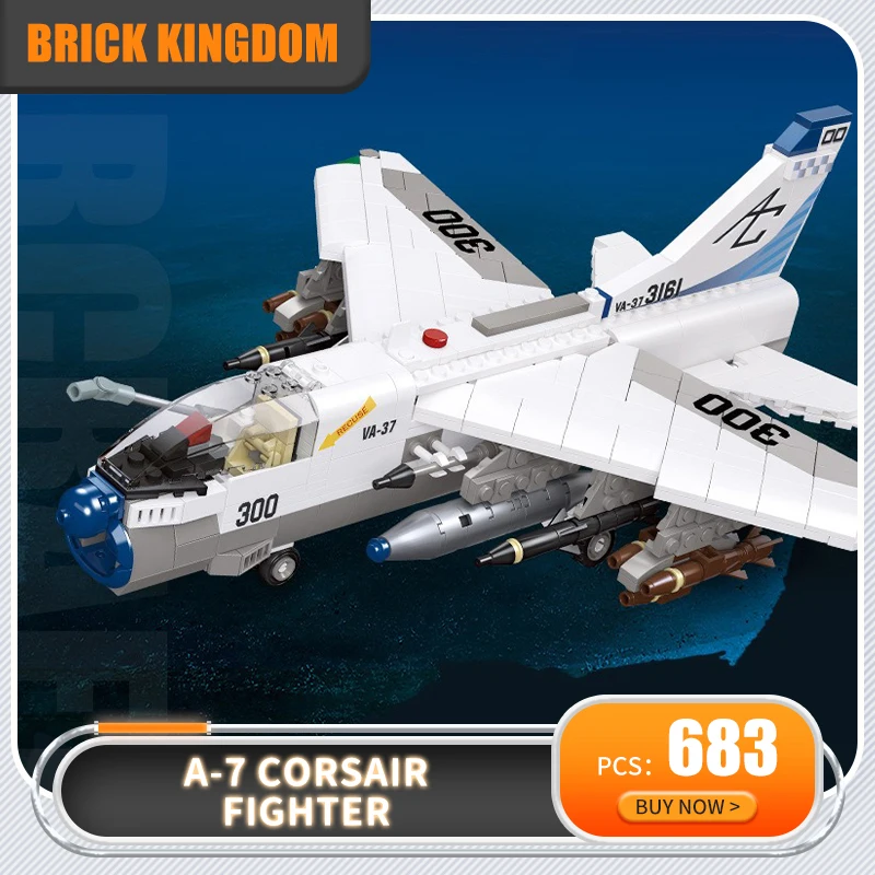 683pcs-Military-Series-Fighter-Plane-Assembly-Building-Blocks-Model-A-7 ...