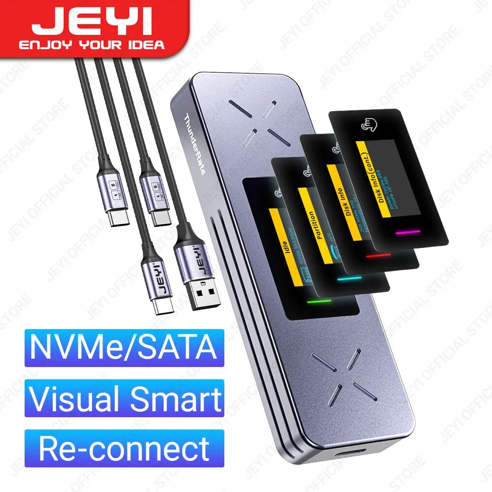 JEYI-carcasa-Visual-Smart-M-2-NVMe-SATA-SSD-adaptador-externo-M2-USB-3 ...