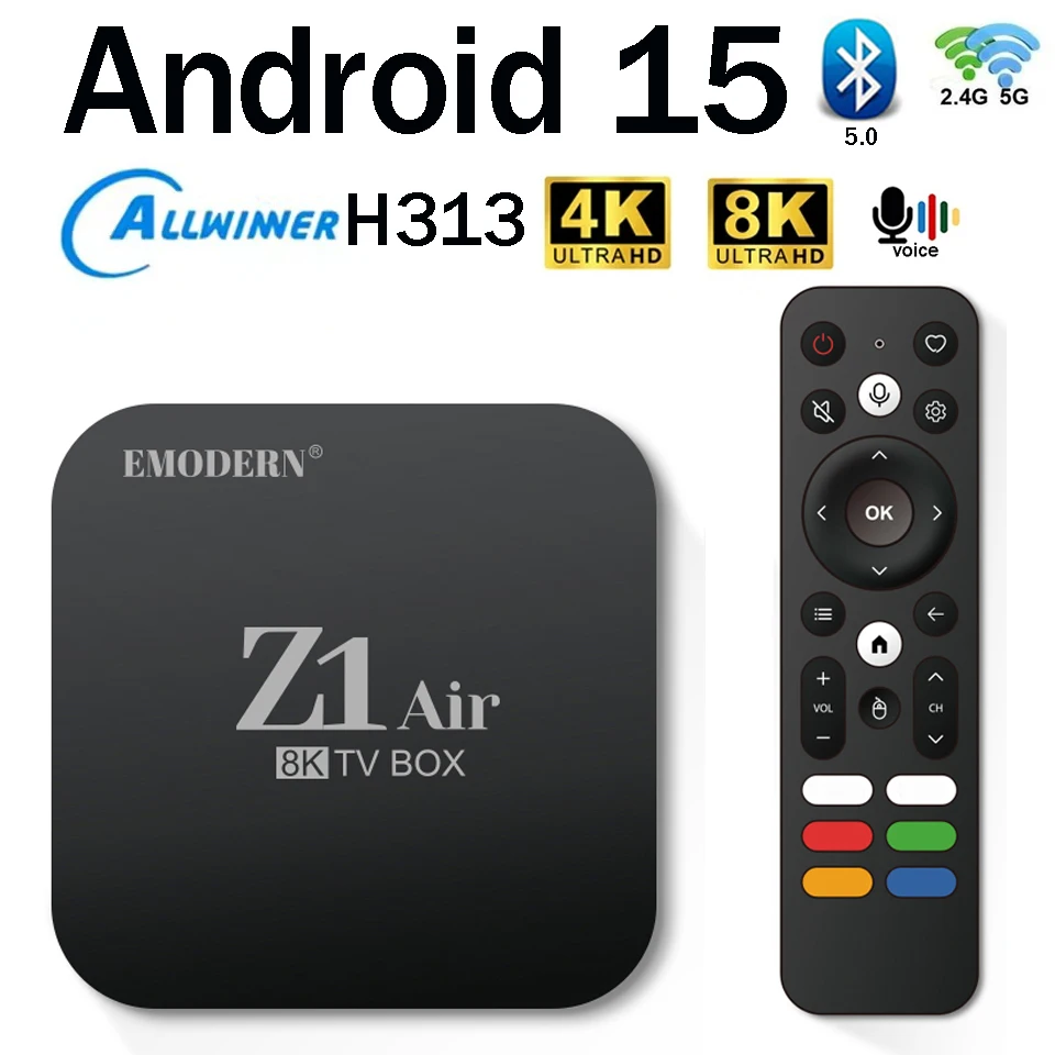 Z1 Air Android 15 Smart TV BOX Allwinner H313 Quad Core 4G 5G Wifi 8K ...