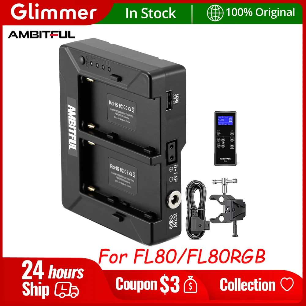 AMBITFUL-Battery-Case-Remote-Control-and-for-AMBITFUL-FL80-FL80RGB-FL80 ...