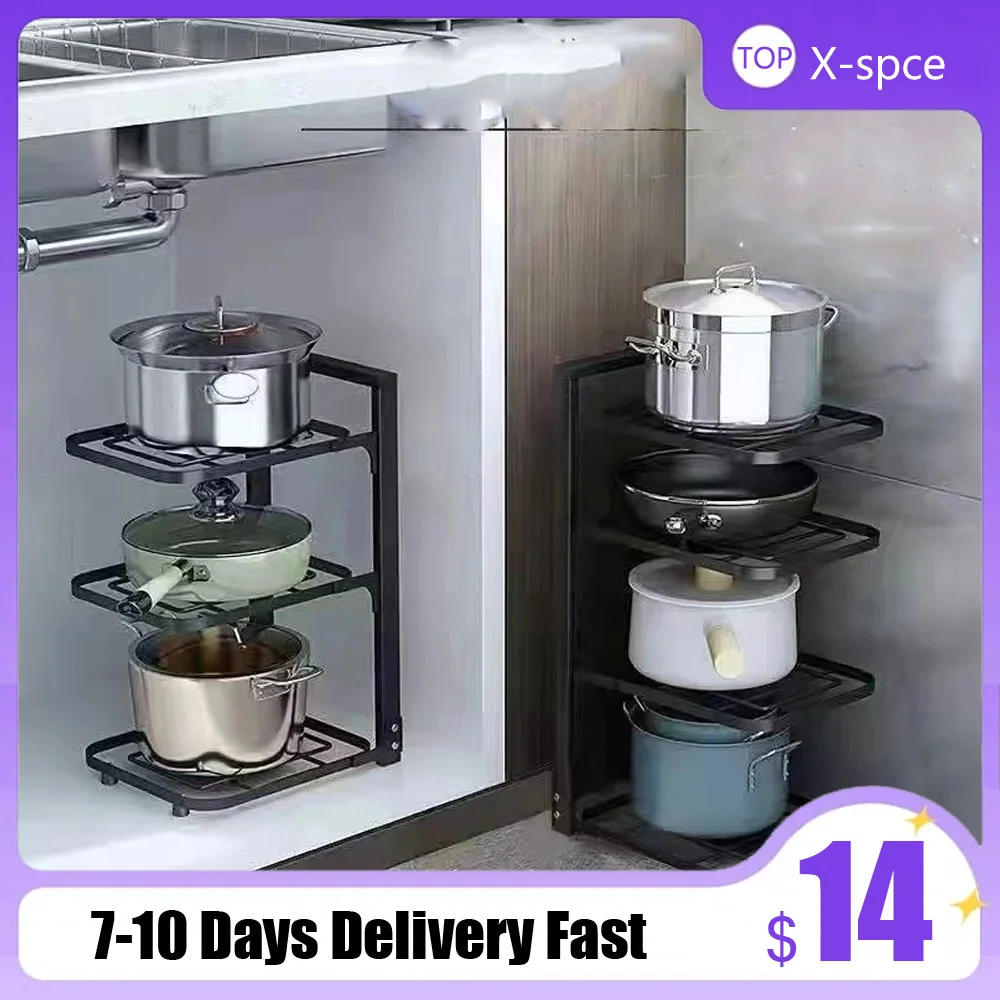 Multilayer Storage Rack Sewer Kitchen Rack Pot Storage Rack Special Pot ...