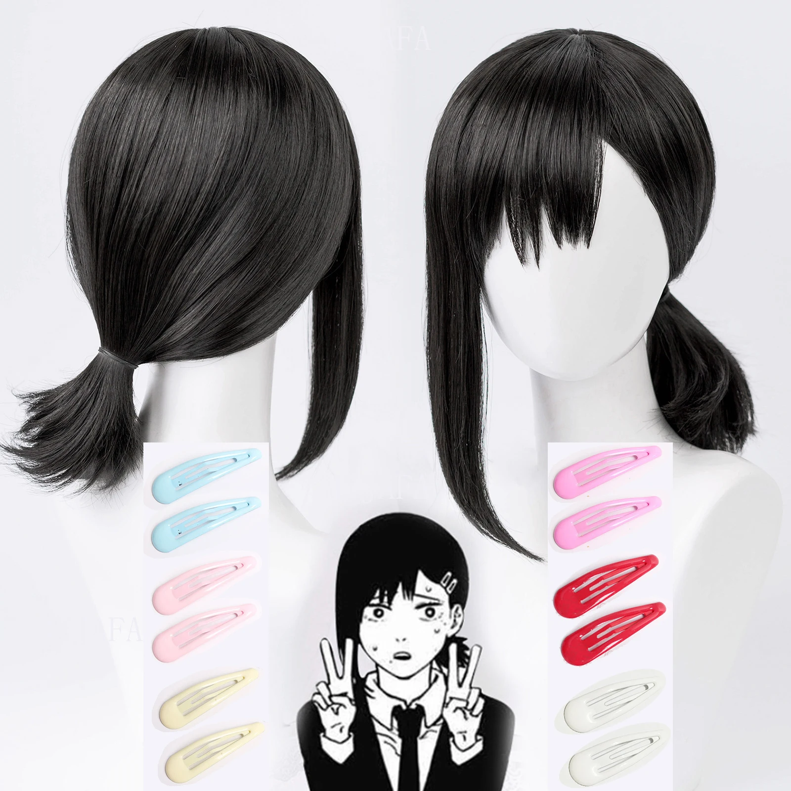 Higashiyama Kobeni Cosplay Wig Anime Chainsaw Man Cosplay Black Short ...