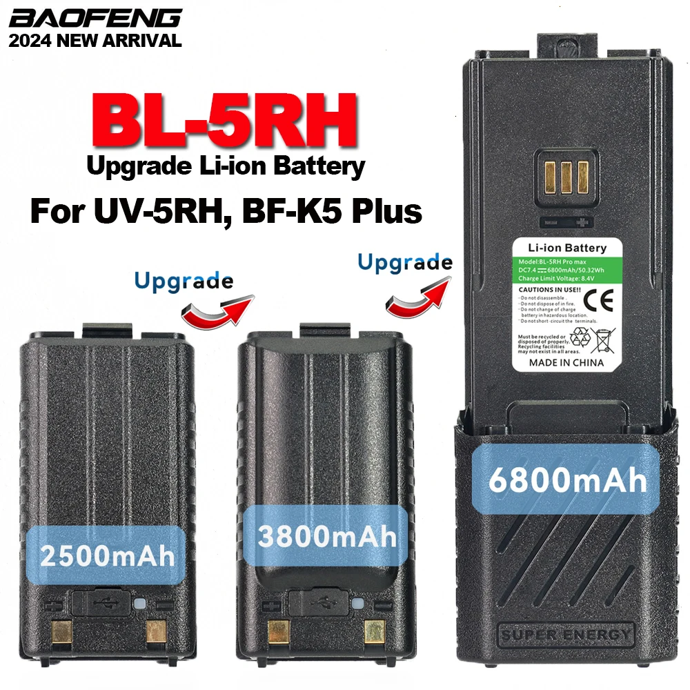 BAOFENG-UV-5RH-Walkie-Talkie-Enlarge-Battery-6800-3800-2500mAh-BF ...