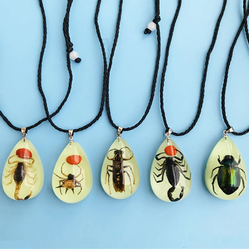 Scorpion-Spider-Ant-Crab-Insect-Necklace-Resin-Water-Droplets-Pendant ...