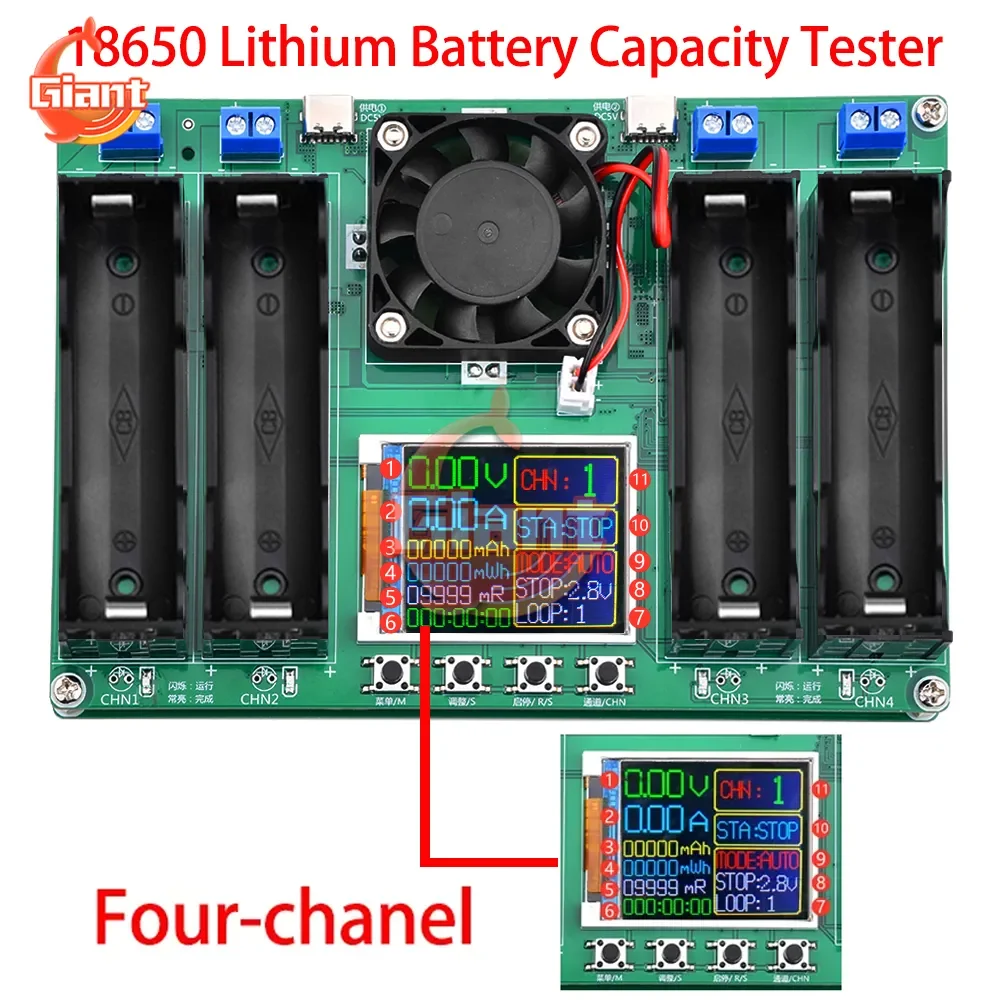 18650 리튬 배터리 용량 테스터 모듈, MAh MWh 디지털 배터리 전력 검출기 모듈, 18650 배터리 테스터, C 타입 ...