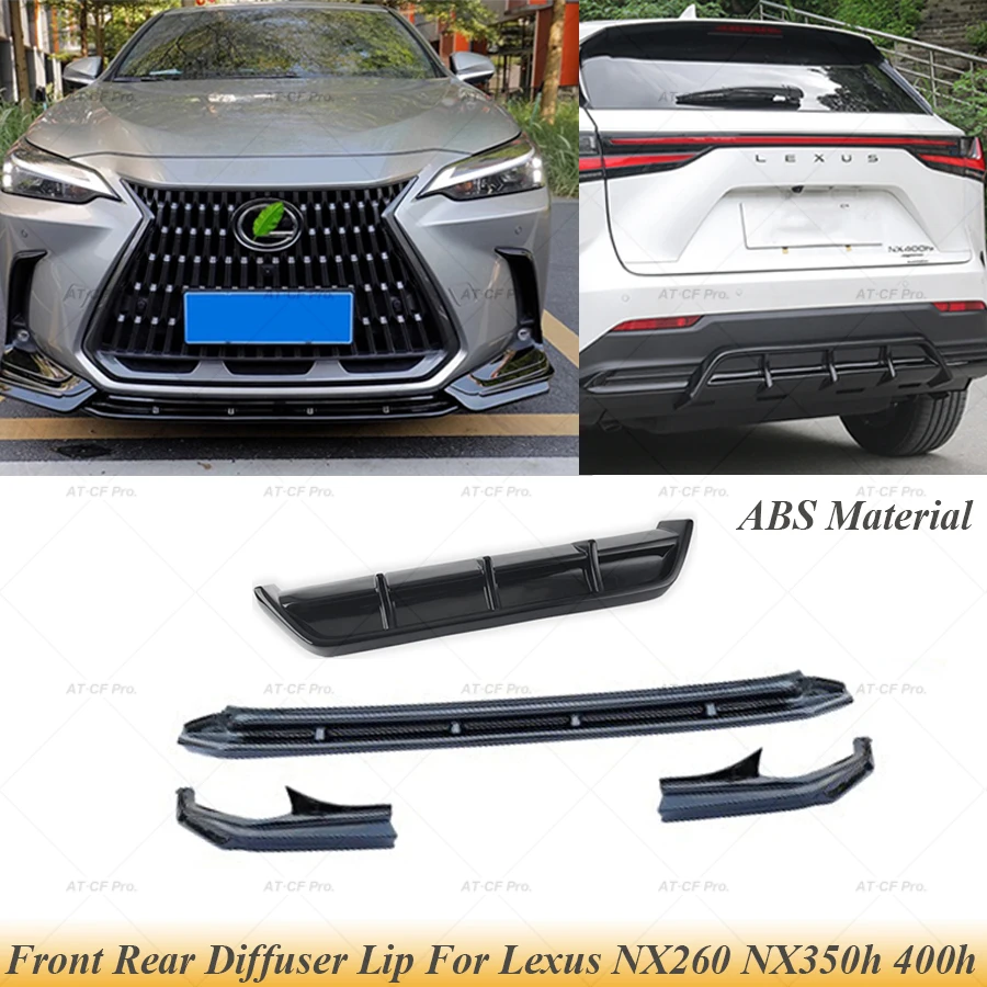 Front-Lip-Rear-Diffuser-ABS-Material-Gloss-Black-Bumper-Splitter-Body ...