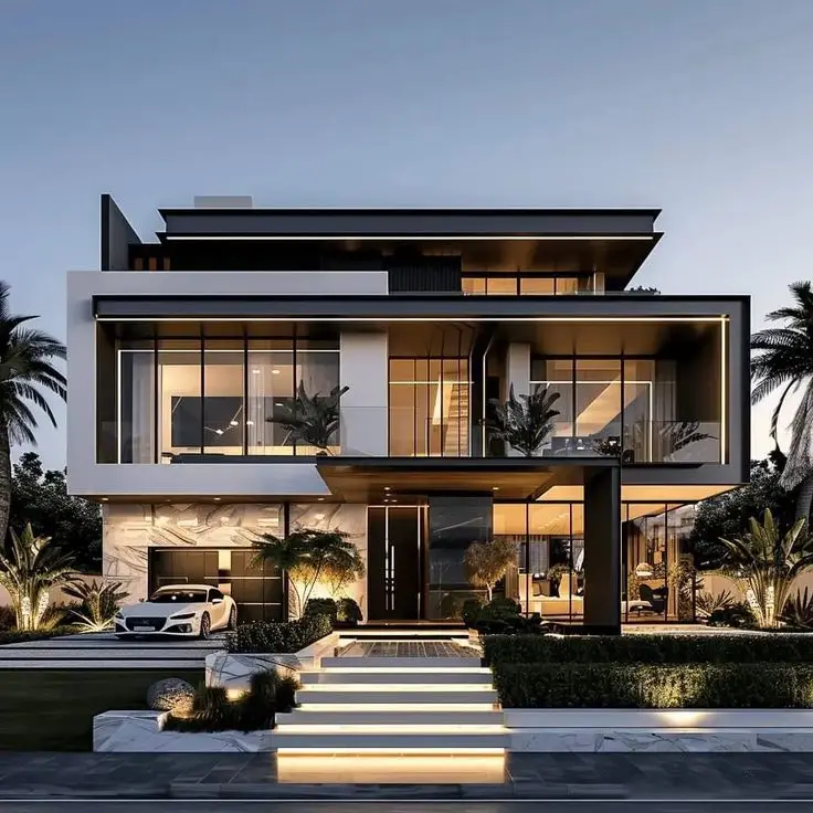 3 Story Prefab Houses 4 Bedrooms Customized Steel Structure ...