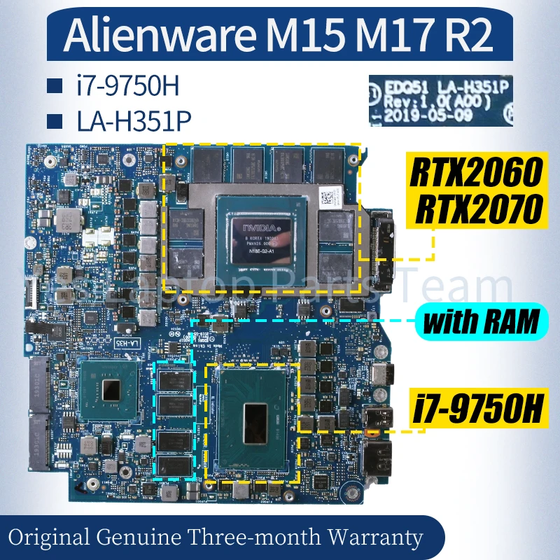LA-H351P-For-Dell-Alienware-M15-M17-R2-Laptop-Mainboard-009PM5-0PY87P ...