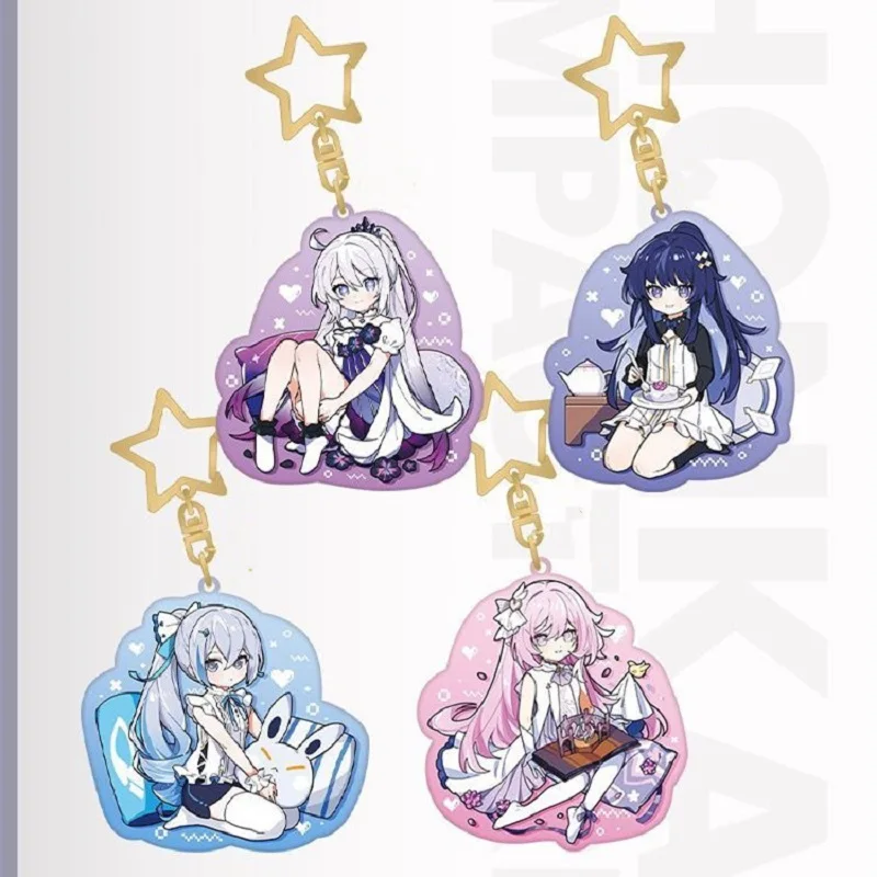 Anime Honkai Impact 3 Figure Elysia Cosplay Key Chains Acrylic Cute ...