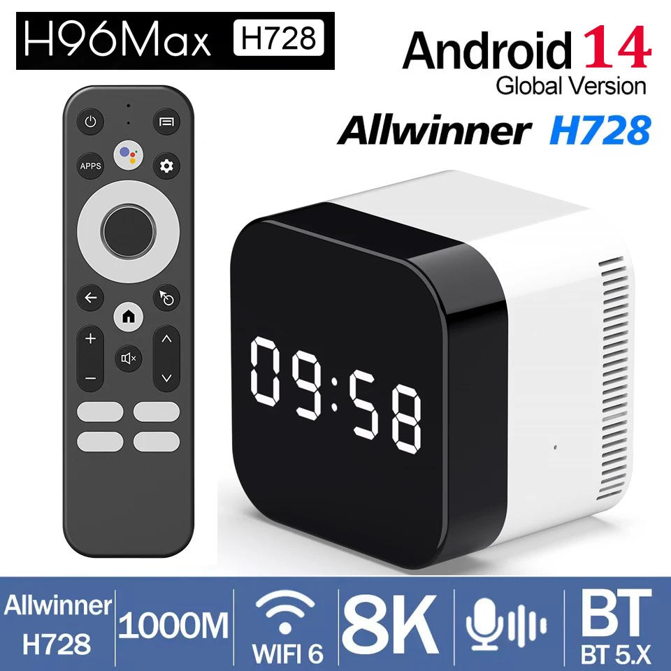 H96 MAX H728 TV BOX Smart Android 14 4G 32G 128G Quad Core 8K 4K 1000M ...