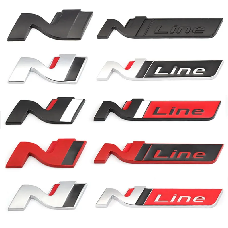 Metal-3D-Car-Sticker-N-Line-Nline-Emblem-Badge-for-Hyundai-Kona-Santa ...