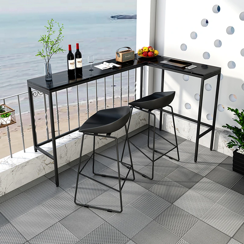 Tall-Party-Bar-Table-Wall-Countertop-Modern-Wooden-Coffee-Bar-Counter ...